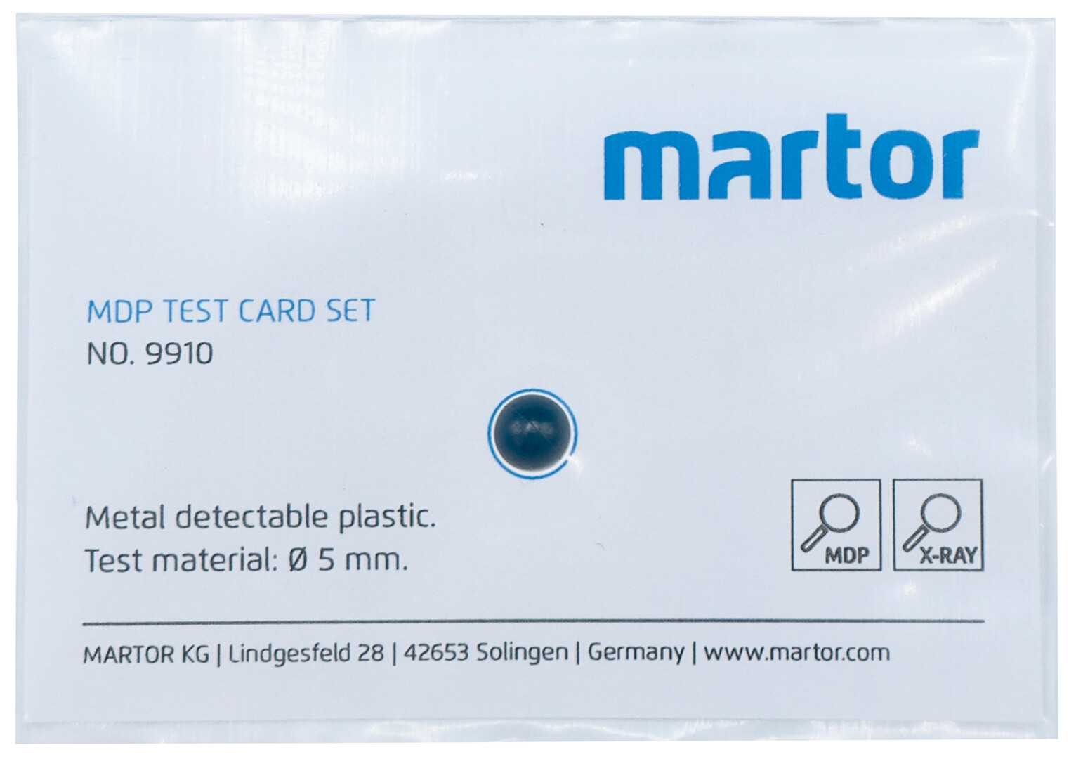 Etra Oy Metal Detector Test Card Set 7823